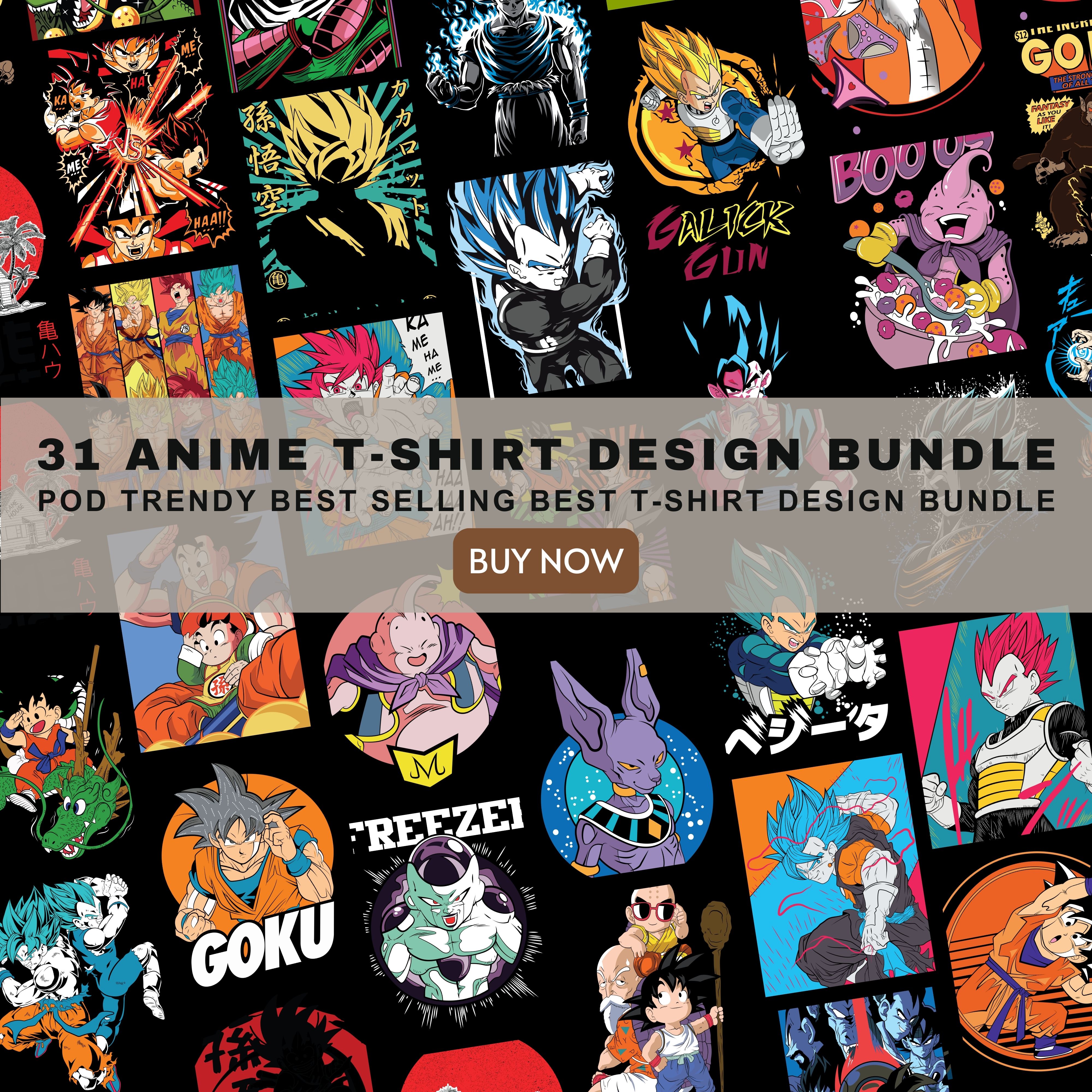 31 Anime T Shirt Design Bundle Vector | Inspire Uplift