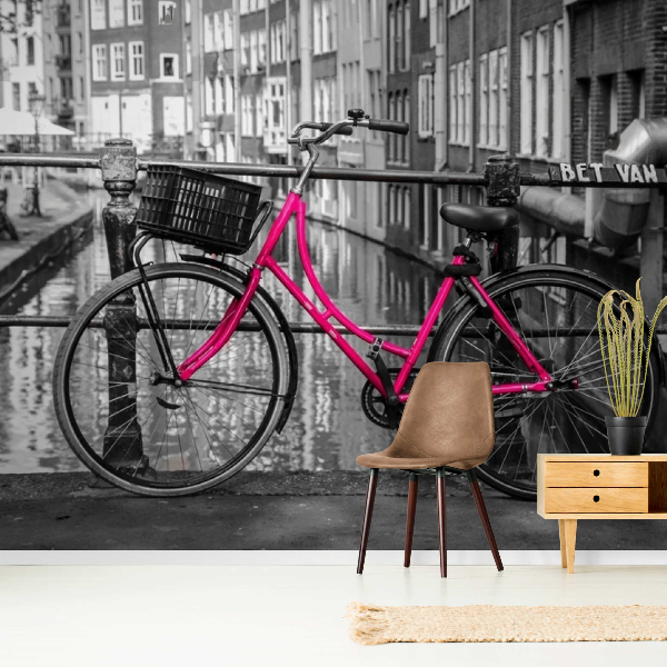 Vibrant Pink Bike Mural Wallpaper - Transform Your Space - Inspire Uplift