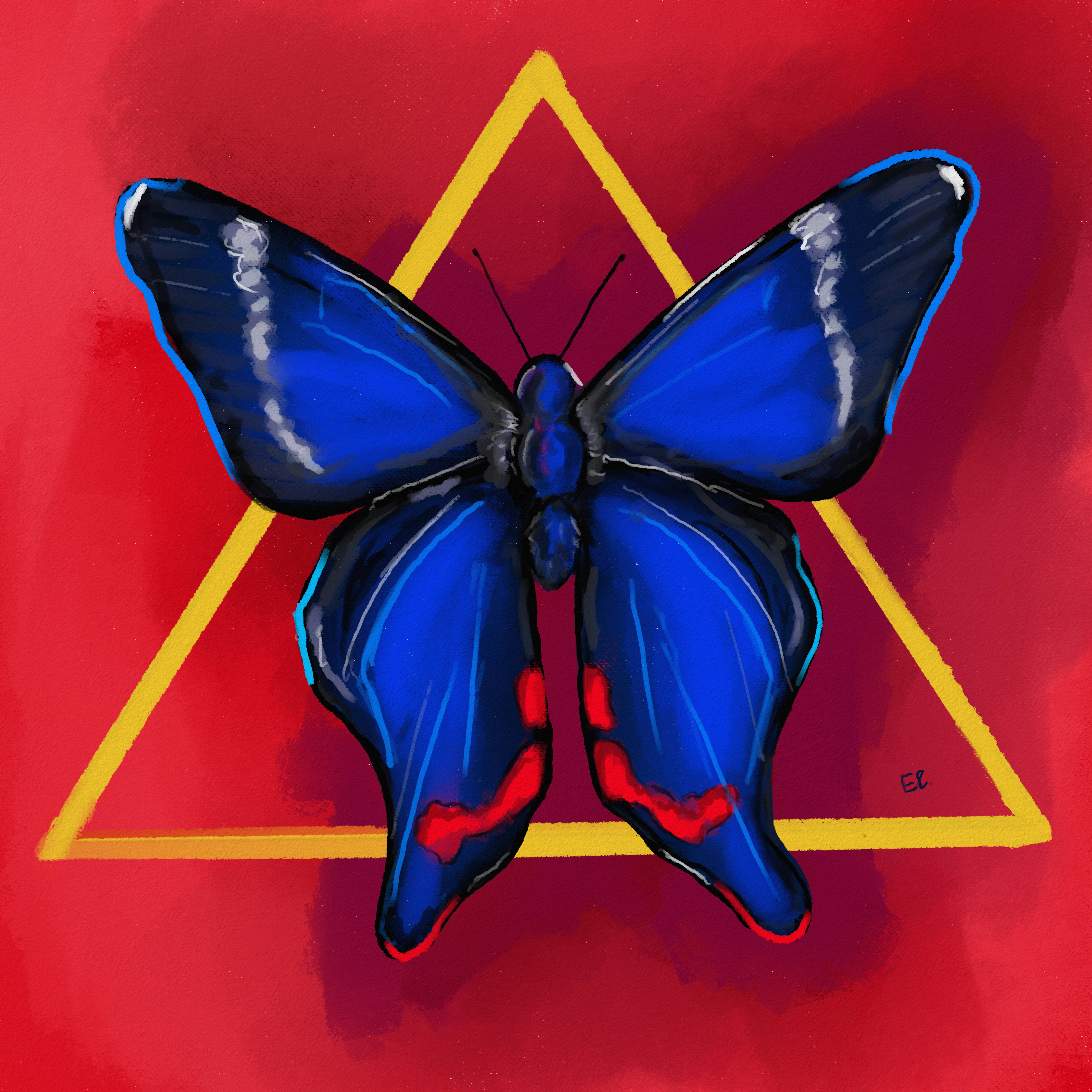 Blue Butterfly Art Print Original Painting Wall Decor | Inspire Uplift