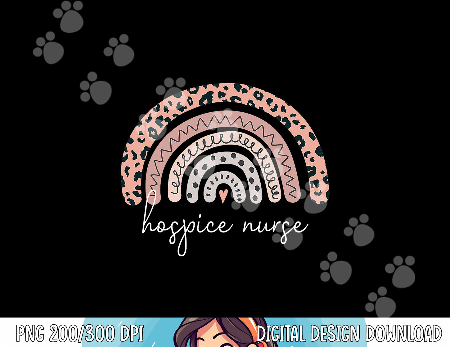 Hospice Nurse Leopard Rainbow Graduation Medical Nursing RN - Inspire ...