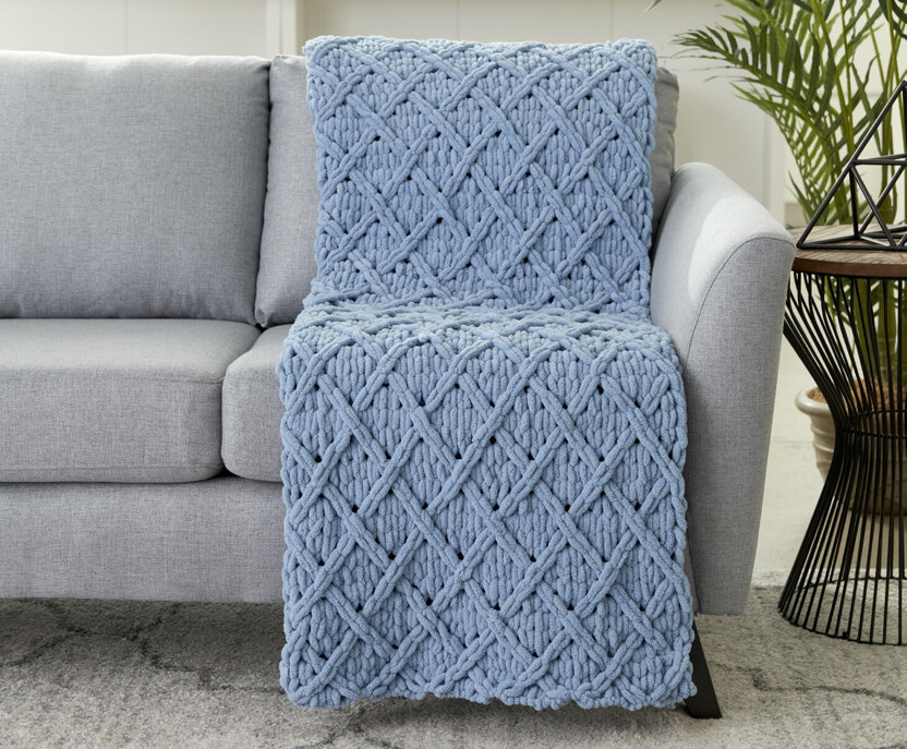 Knitting Patterns Blankets Diamond Lattice Blanket in Bern | Inspire Uplift