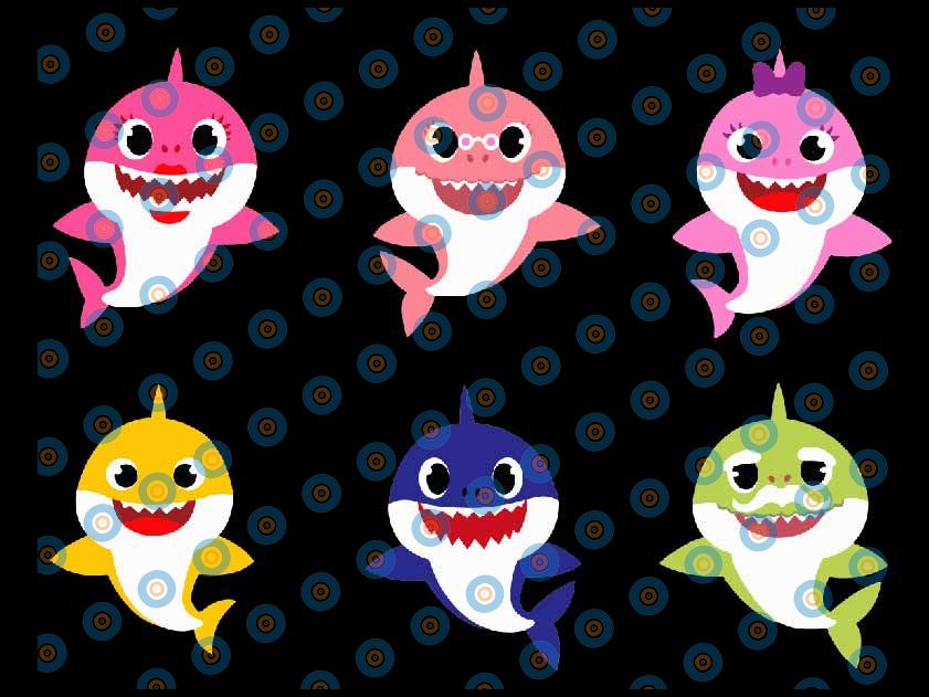6 Family Sharks Character SVG,Png,Shark's friends svg, Pink - Inspire ...