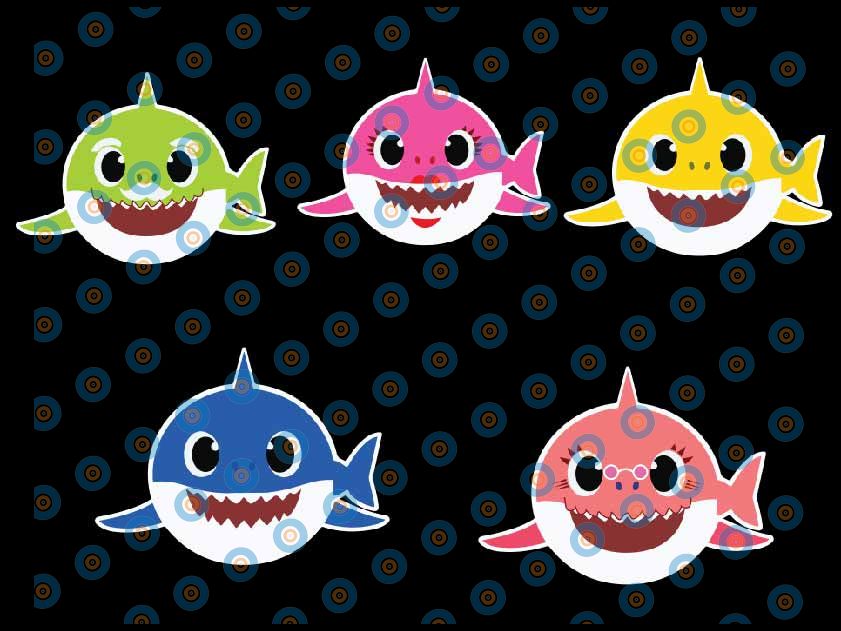 5 Family Sharks Character SVG,Png,Shark's friends svg, Pink - Inspire ...