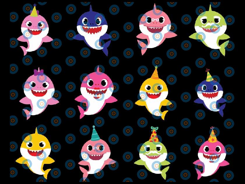 12 Family Sharks Bundle Birthday Character with Pink Fong SV | Inspire ...