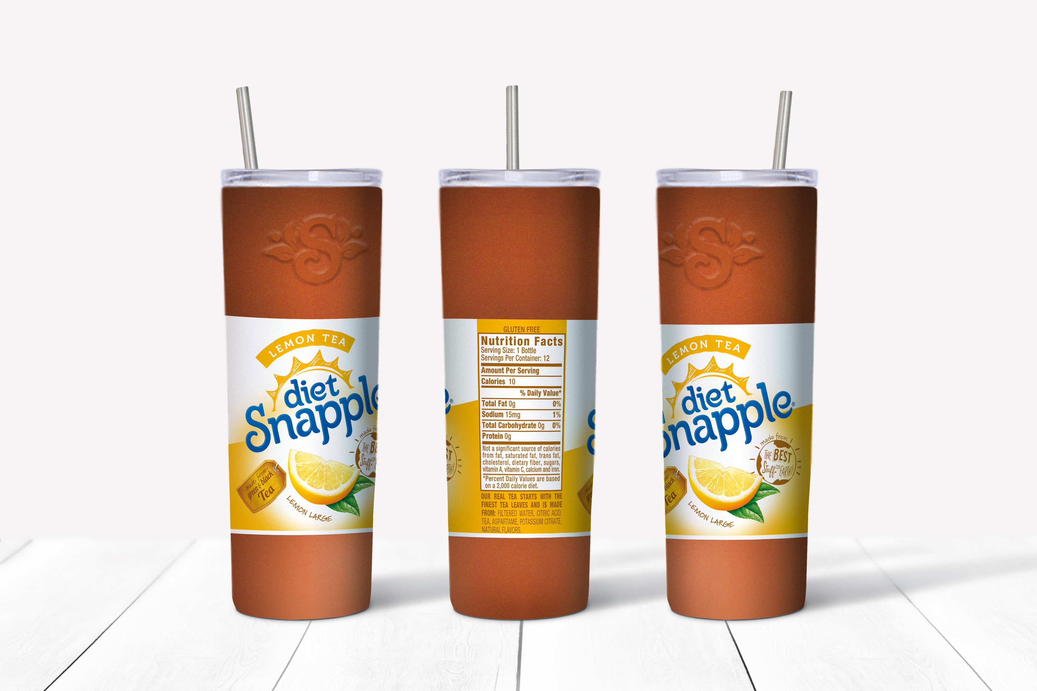 Diet Snapple Design 20oz / 30oz Tumbler PNG, Full Tumbler Wr - Inspire ...