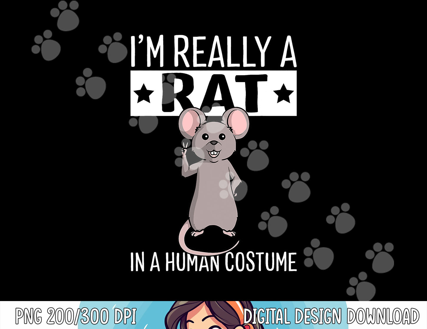 I m Really A Rat In A Human Costume Halloween Funny png, sub - Inspire ...