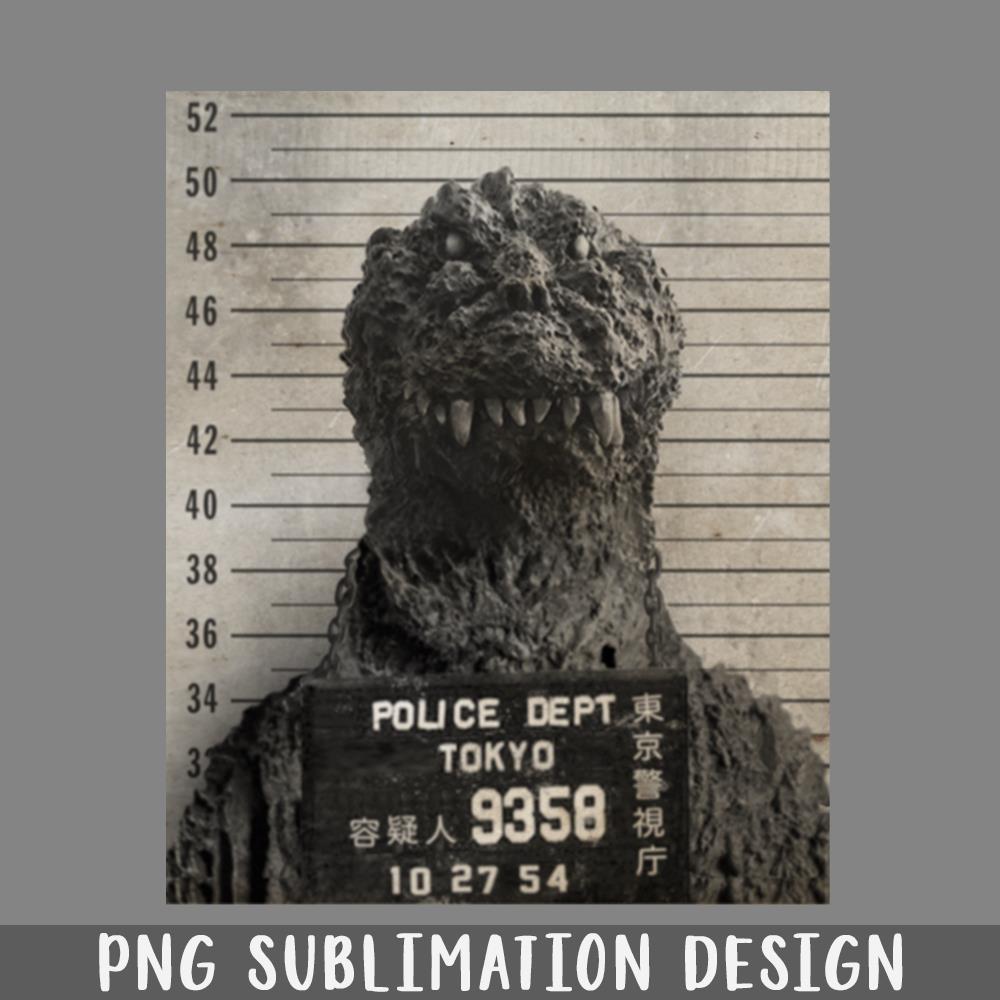 Godzilla Mugshot by Buck Tee Originals PNG Download | Inspire Uplift