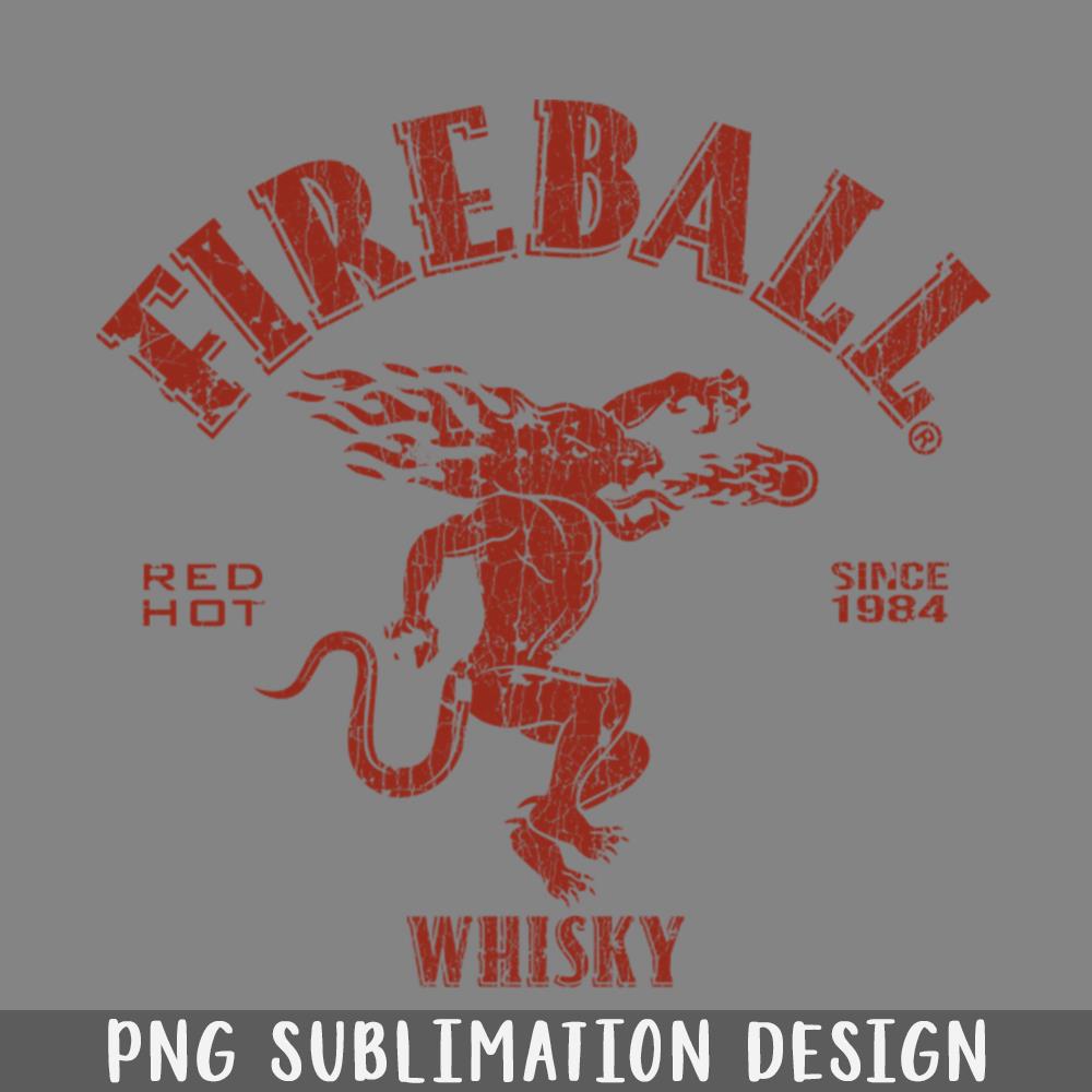 VINTAGE FIREBALL WISKY SINCE 1984 RED PNG Download | Inspire Uplift