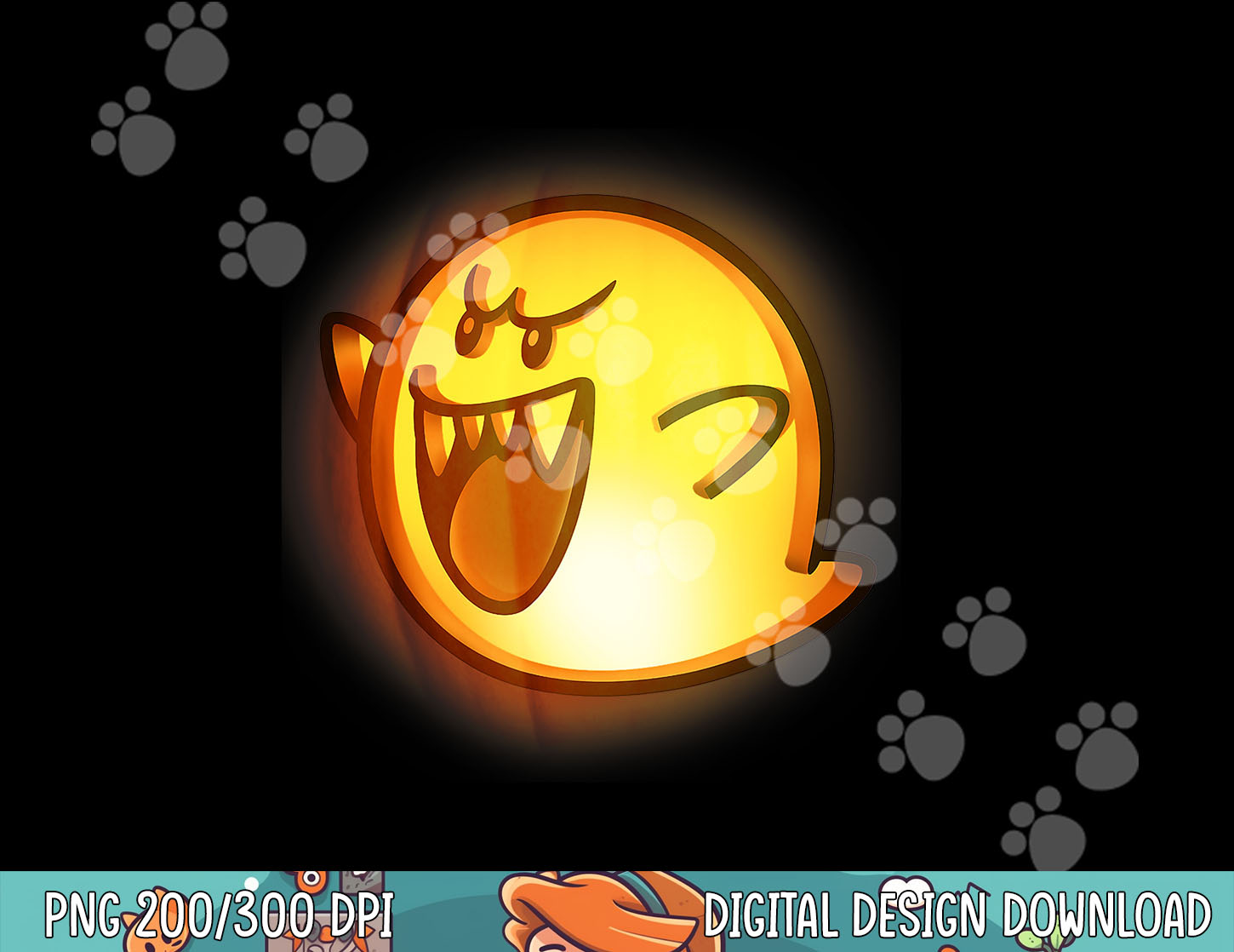 Nintendo Super Mario Boo Halloween Pumpkin Graphic png, subl | Inspire ...