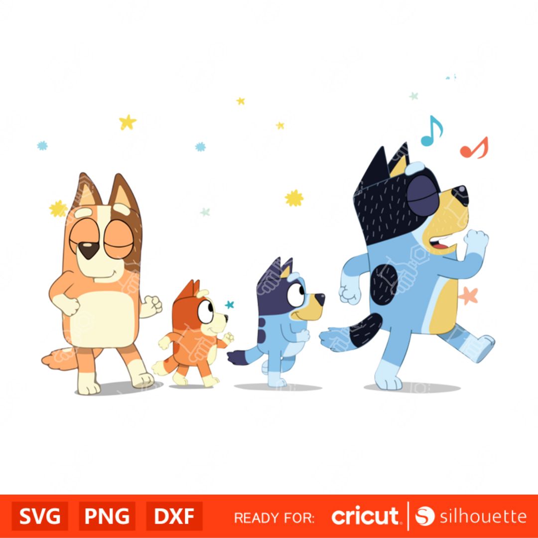 Bluey Dad Mom For Lover, Bluey Cartoon Svg, Bluey And Bingo - Inspire ...