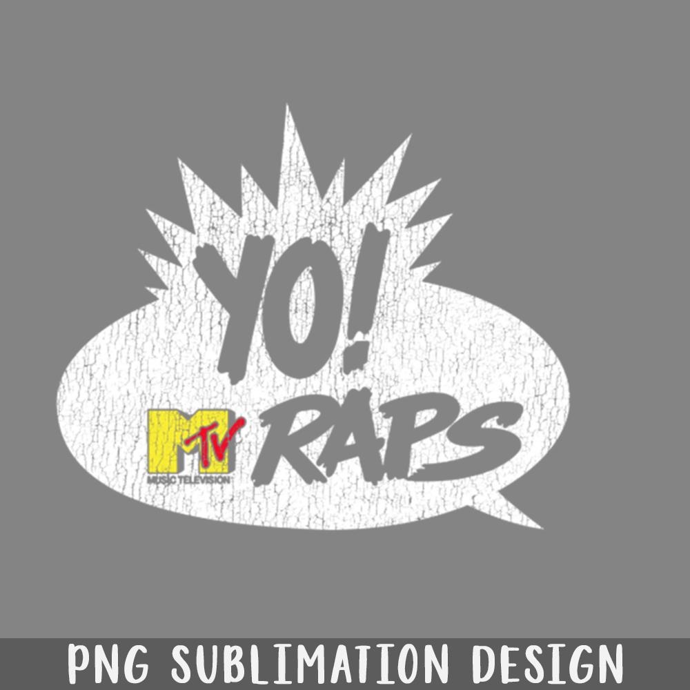 Vintage Distressed Yo MTV Raps 90s Logo PNG Download | Inspire Uplift