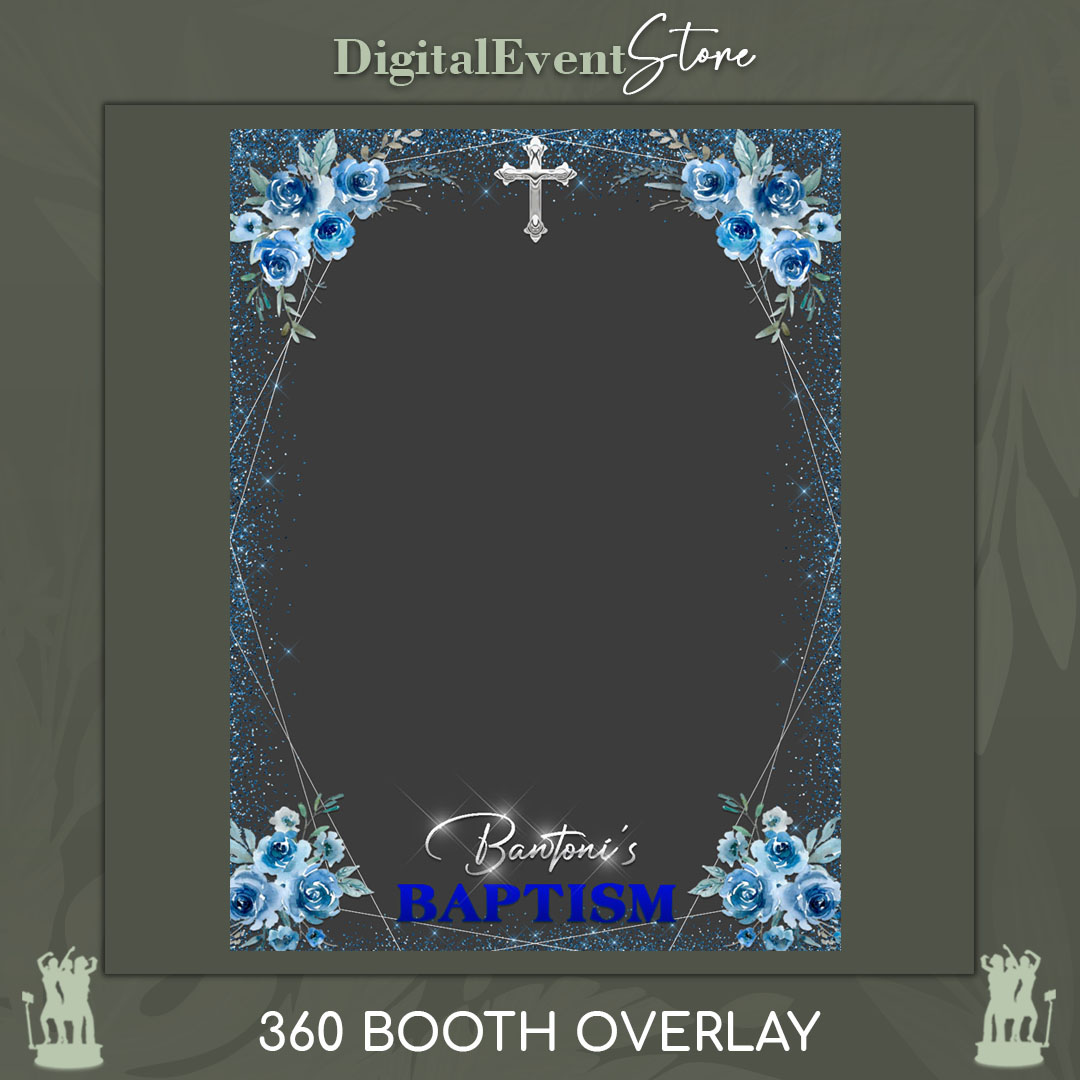 360 Overlay Baptism Custom Template Selfie 360 Blue Flowers | Inspire ...