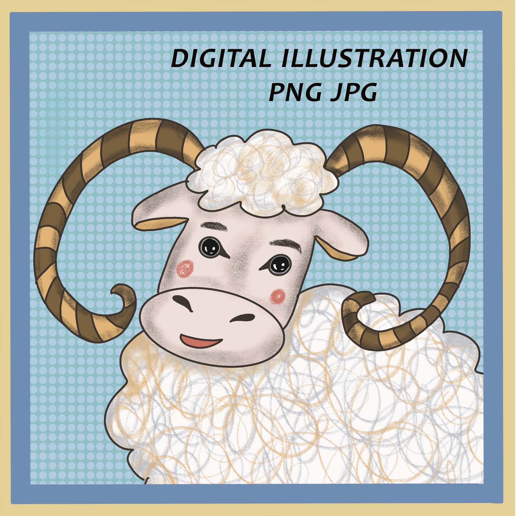 Sheep, sheep portrait, sheep illustration, home decorating - Inspire Uplift