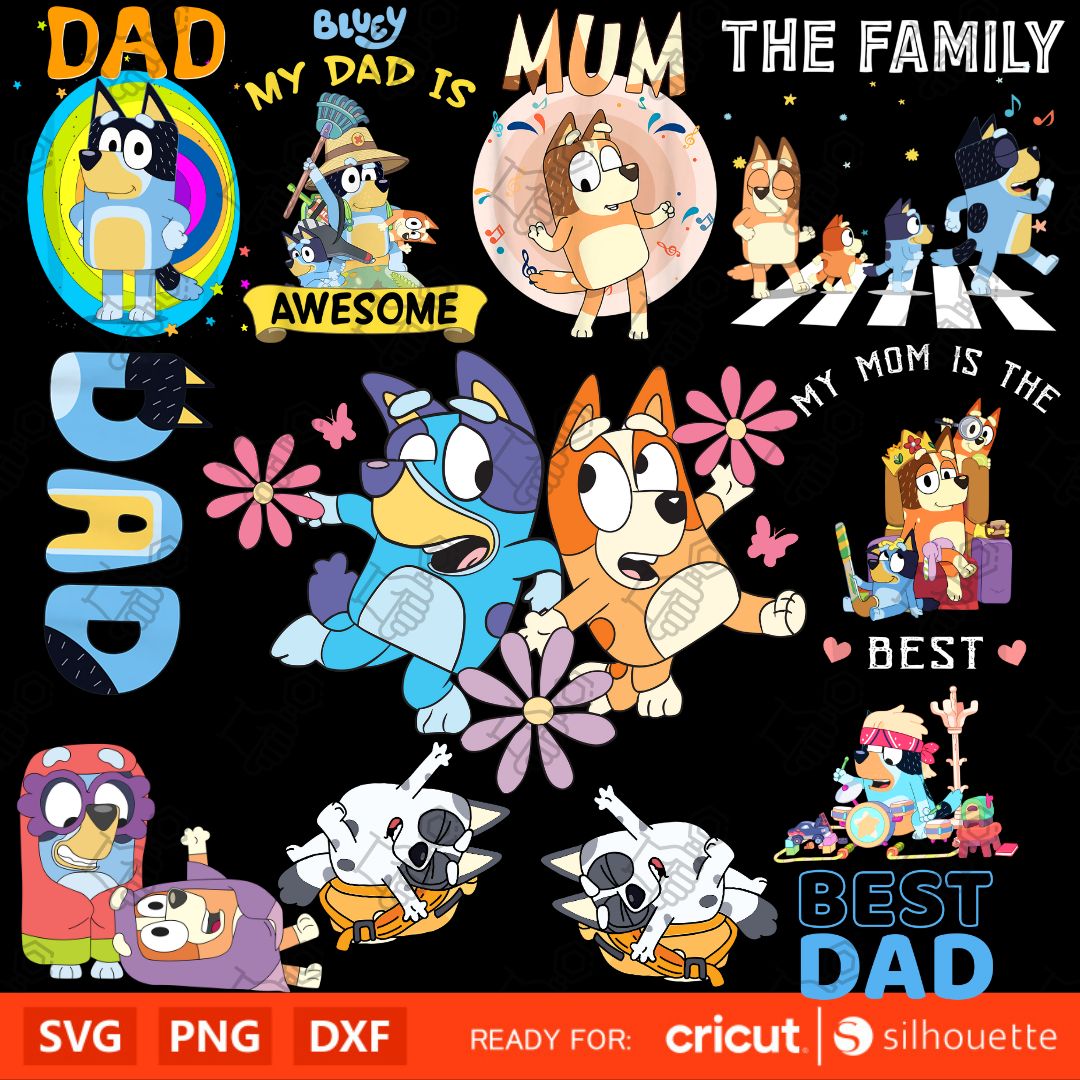 Bluey bundle, 10 Bluey Svg design, Bluey Cartoon Svg, Bluey | Inspire ...