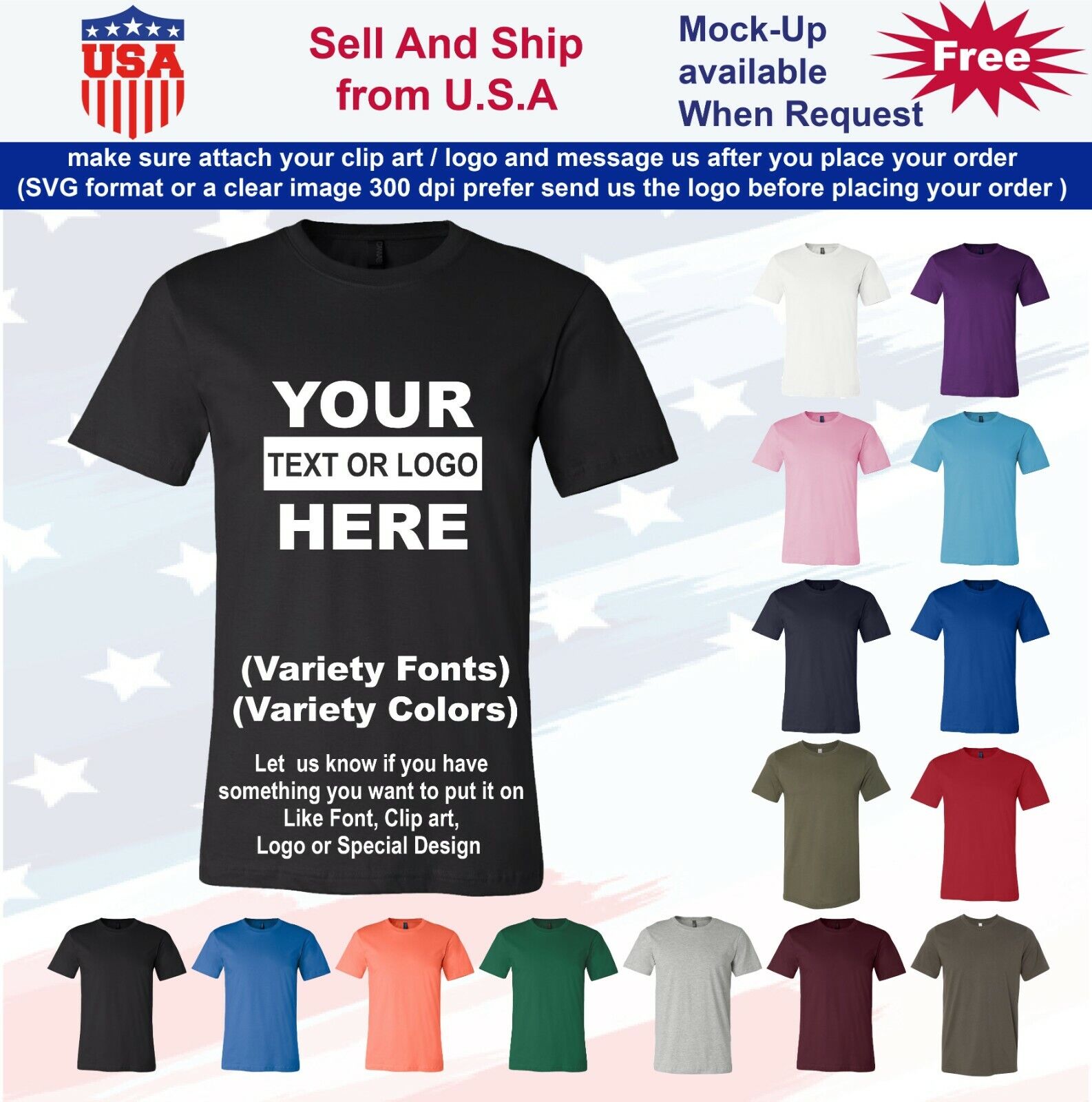Personalized Custom T-Shirt Customized Colors, Text/Fonts, L | Inspire ...