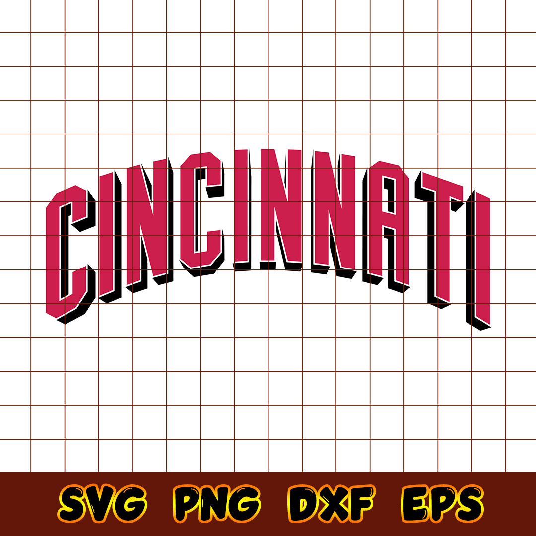 Cincinnati Logo Text Svg, Cincinnati Reds Svg, MLB Logo Svg, | Inspire ...