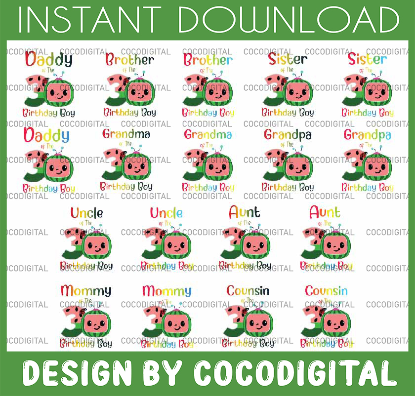 Bundle 9 files Cocomelon Of Birthday Boy svg, Coco Melon svg | Inspire ...