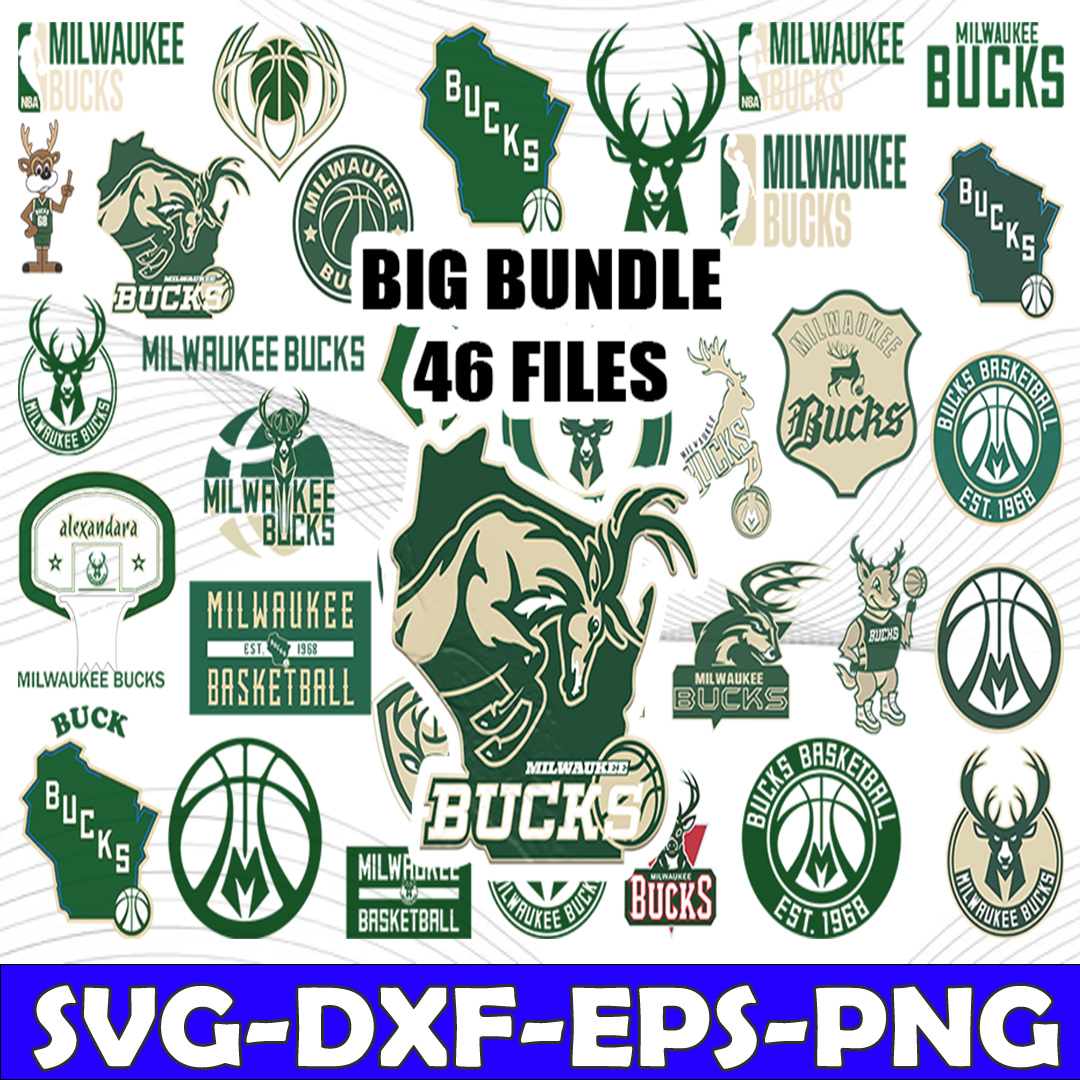 Bundle 46 Files Milwaukee Bucks Basketball Team SVG, Milwauk | Inspire ...