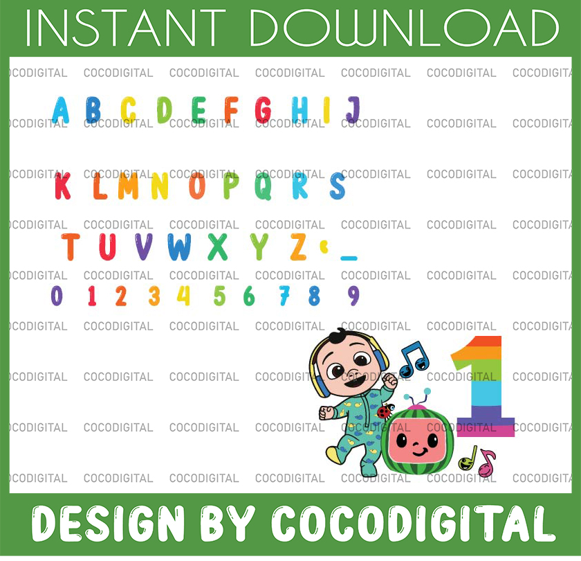 Custom Cocomelon Logo And Full Alphabets Birthday svg/png, C | Inspire ...