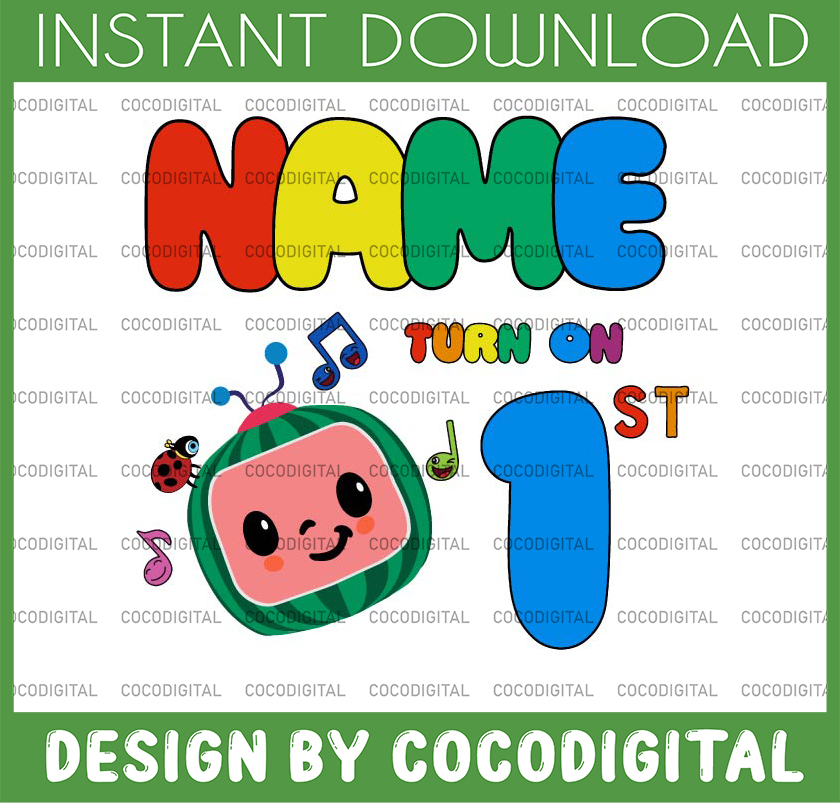 Cocomelon Personalized Name And Ages Birthday SVG PNG, Cocom | Inspire ...
