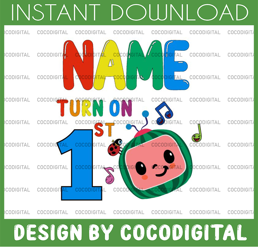 Cocomelon Personalized Name And Ages Birthday SVG PNG, Cocom - Inspire ...