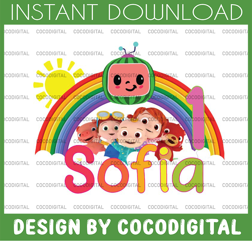 Cocomelon Personalized Name And Ages Birthday PNG, Cocomelon - Inspire ...