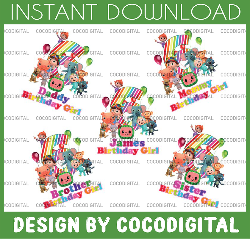 Personalized Coco melon birthday Png, Customized Cocomelon B - Inspire ...