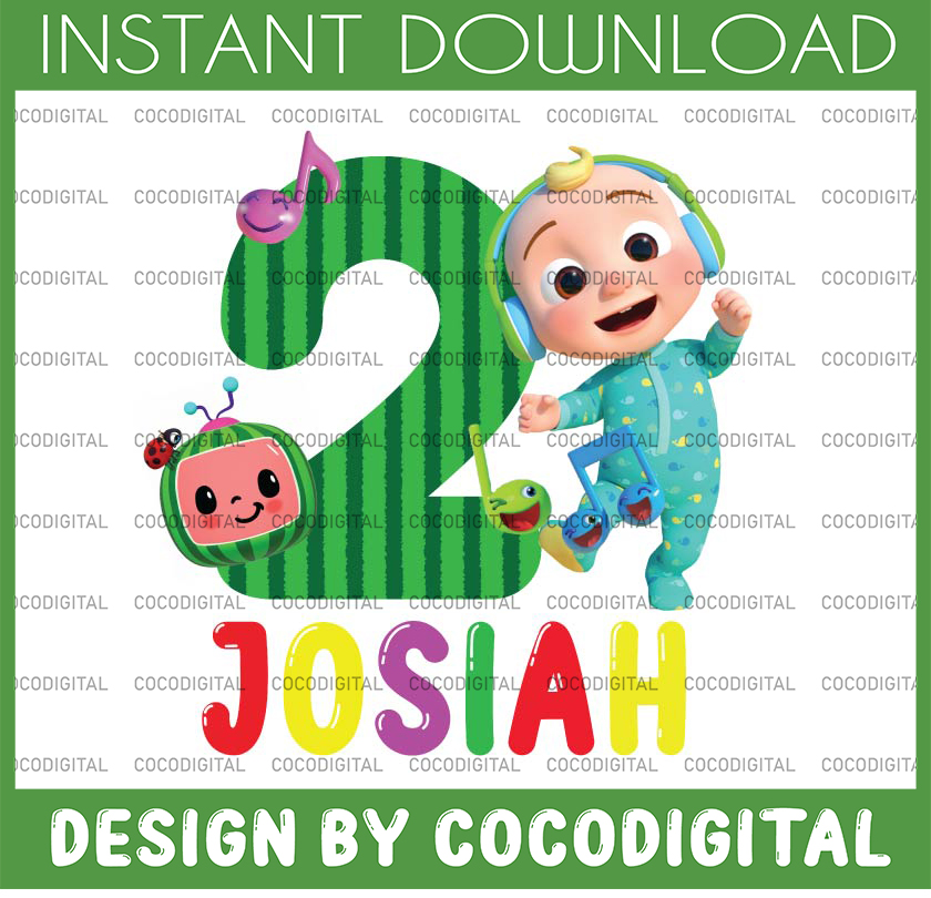 Cocomelon Personalized Name And Ages Birthday Png, Cocomelon - Inspire ...