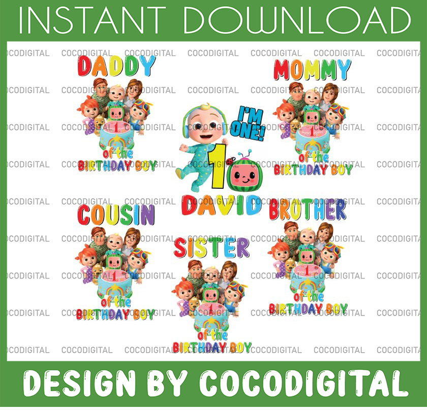 Cocomelon Personalized Name And Ages Birthday Png, I'm One M | Inspire ...