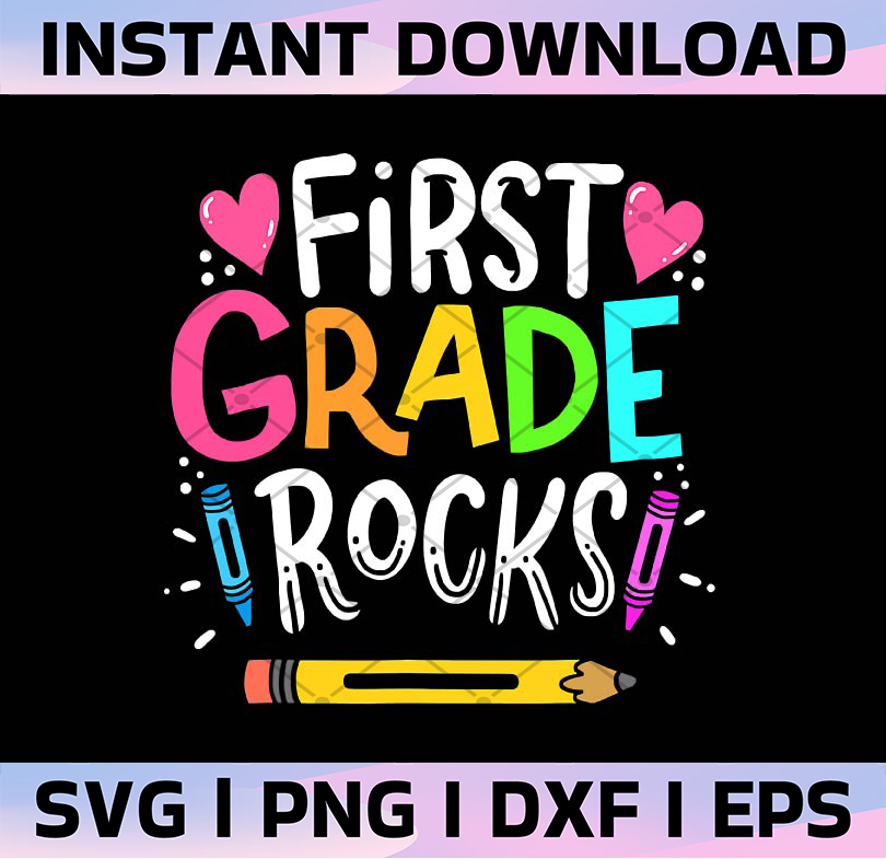 First Grade Rocks PNG, Back To School Png, 1st Grade Png, Fi - Inspire ...