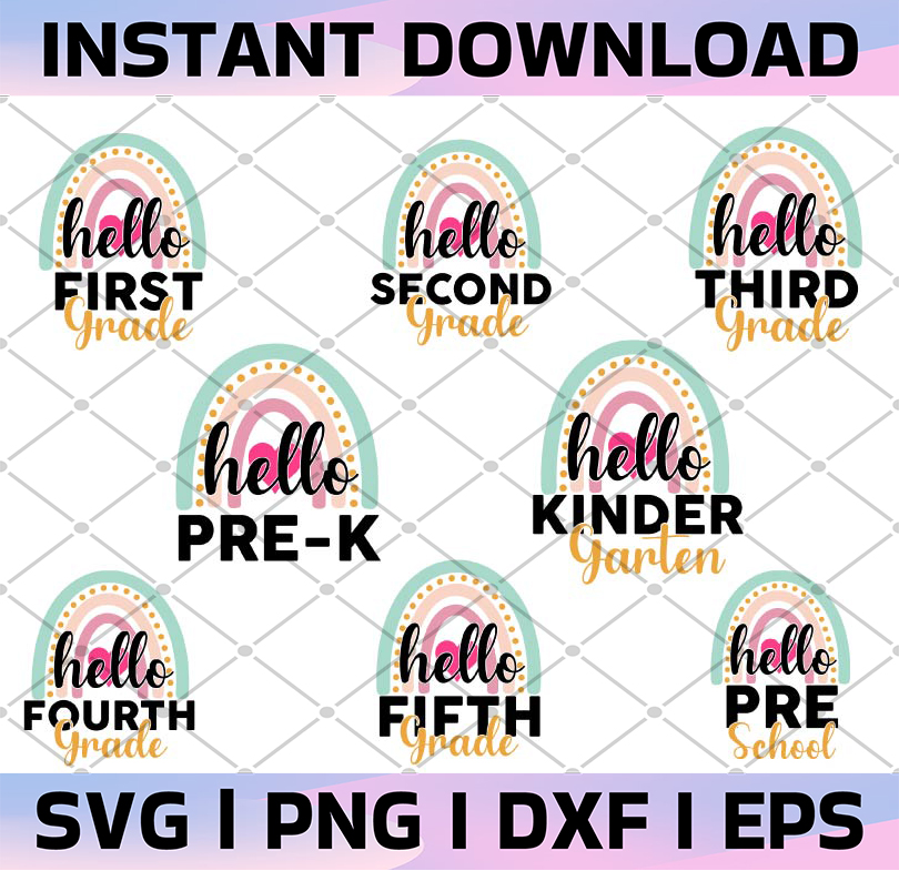 Back to school shirts svg bundle, Back to School rainbow svg | Inspire ...