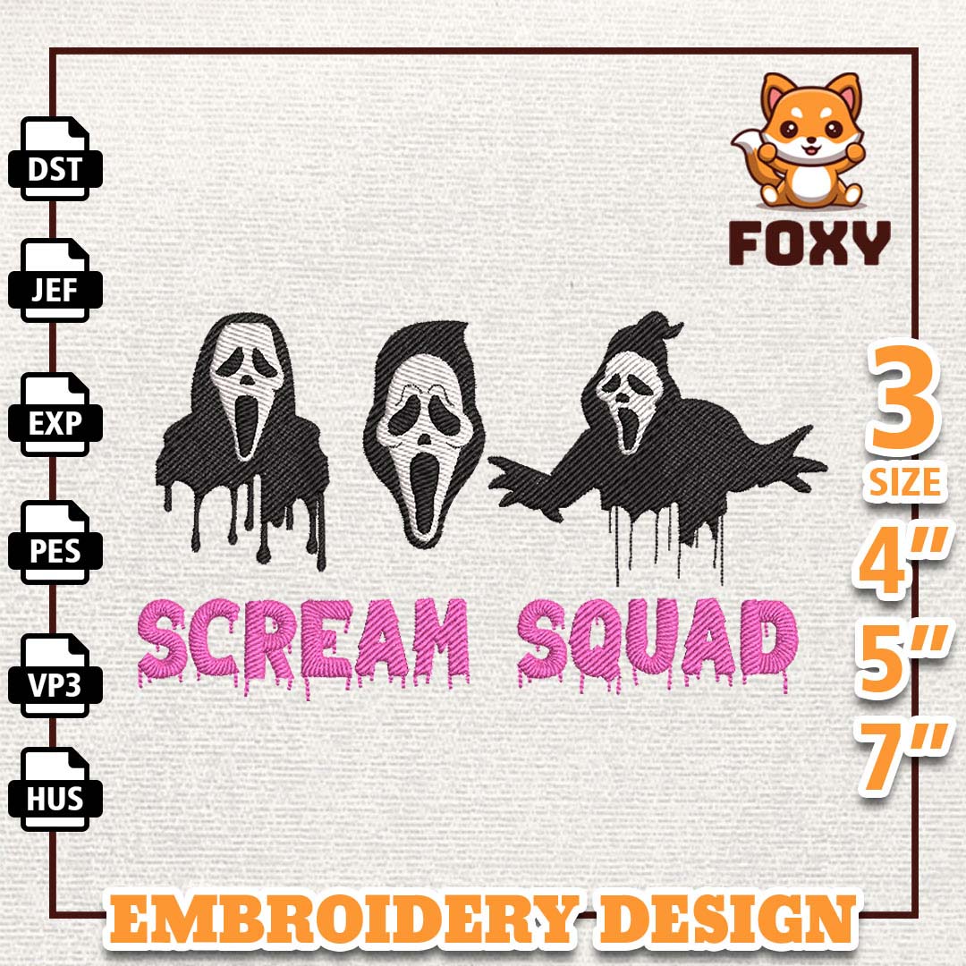 Halloween Movie Embroidery Design, Horror Characters Embroid - Inspire ...