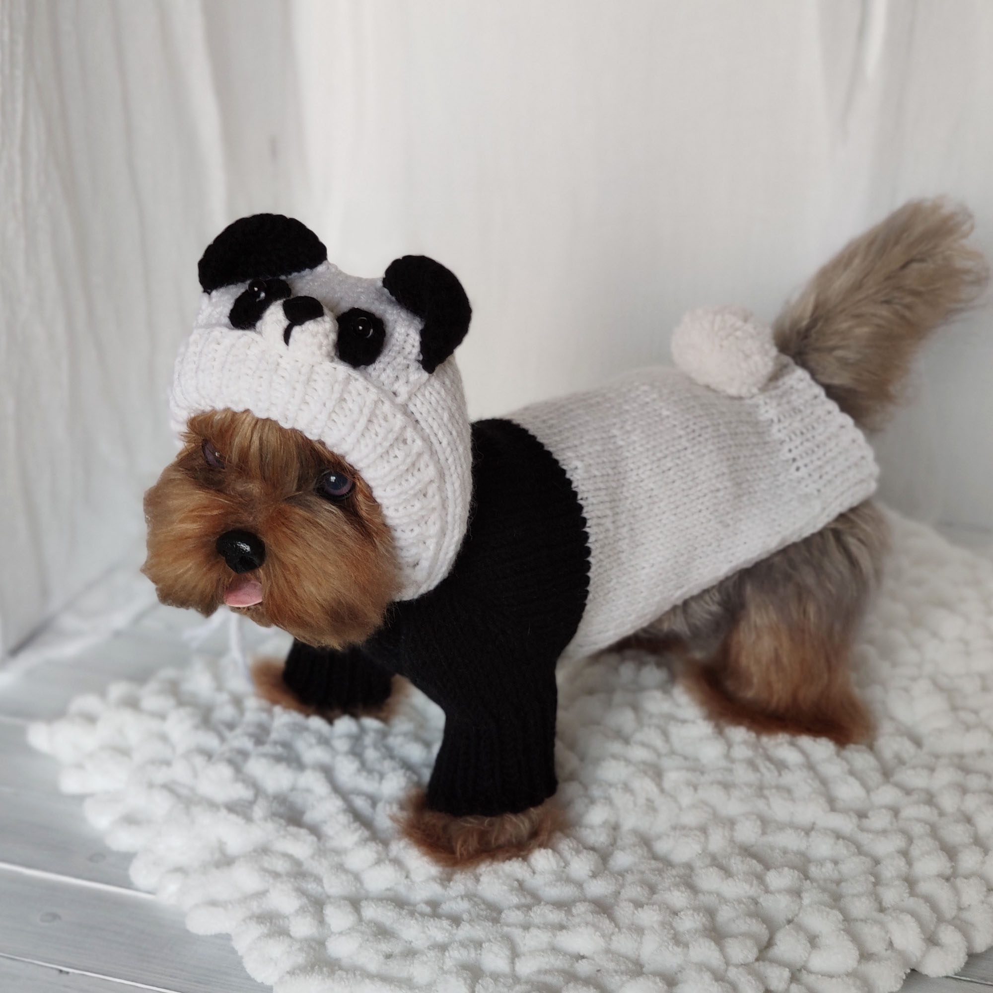 Panda dog costume Handmade dog sweater Halloween costumes fo | Inspire ...