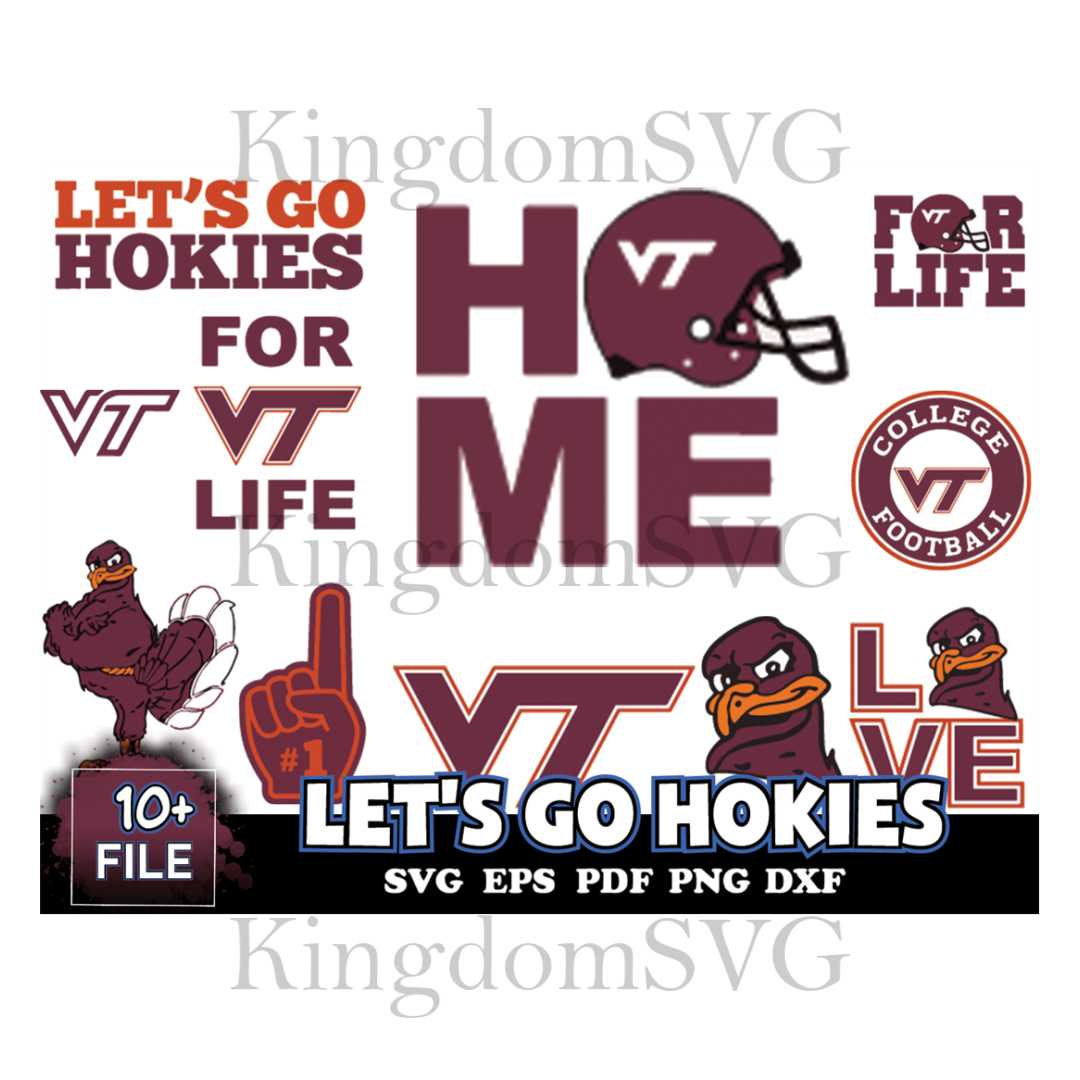 10 FILE LET'S GO HOKIES Svg Bundle - Inspire Uplift