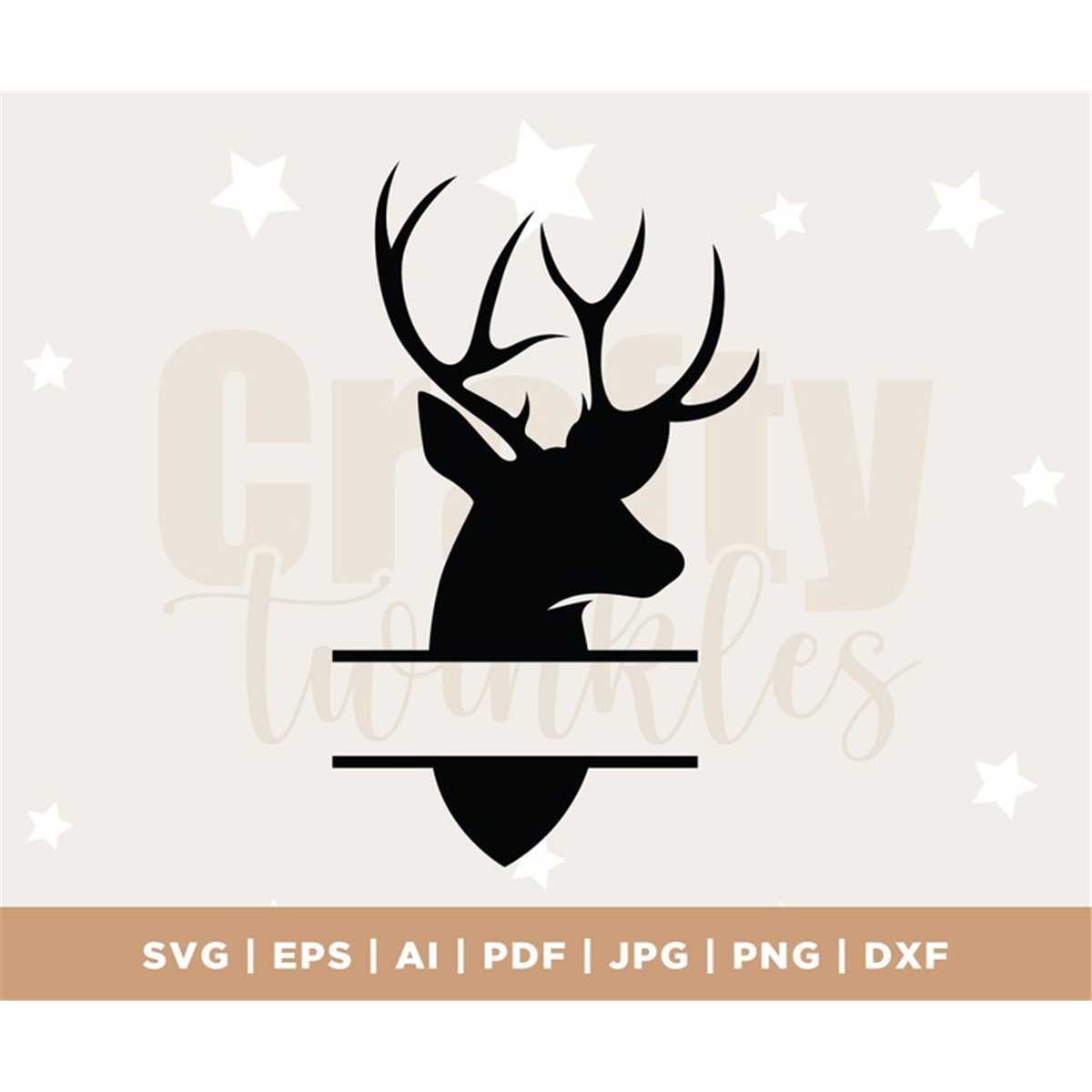 Deer Split Monogram, Buck, Hunting, Instant Digital Download - Inspire Uplift