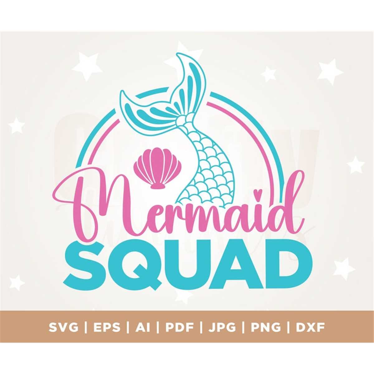 Mermaid Squad SVG, Mermaid Squad PNG, Silhouette, Cricut, Cu - Inspire ...