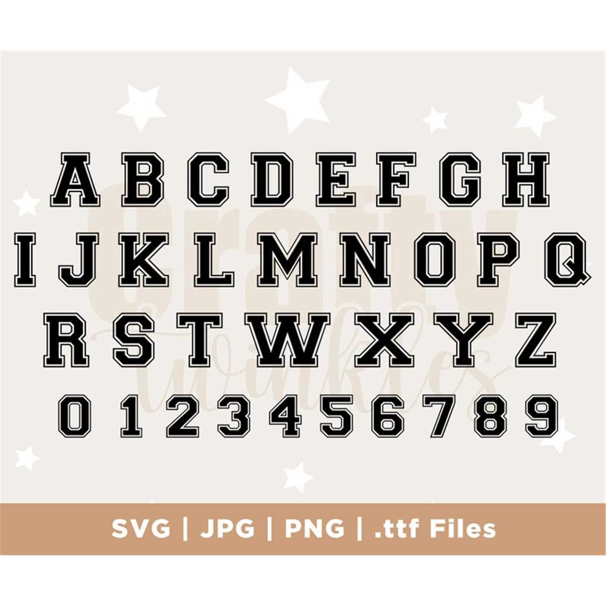 Varsity Font Svg, Block Font Svg, College font, University f | Inspire ...