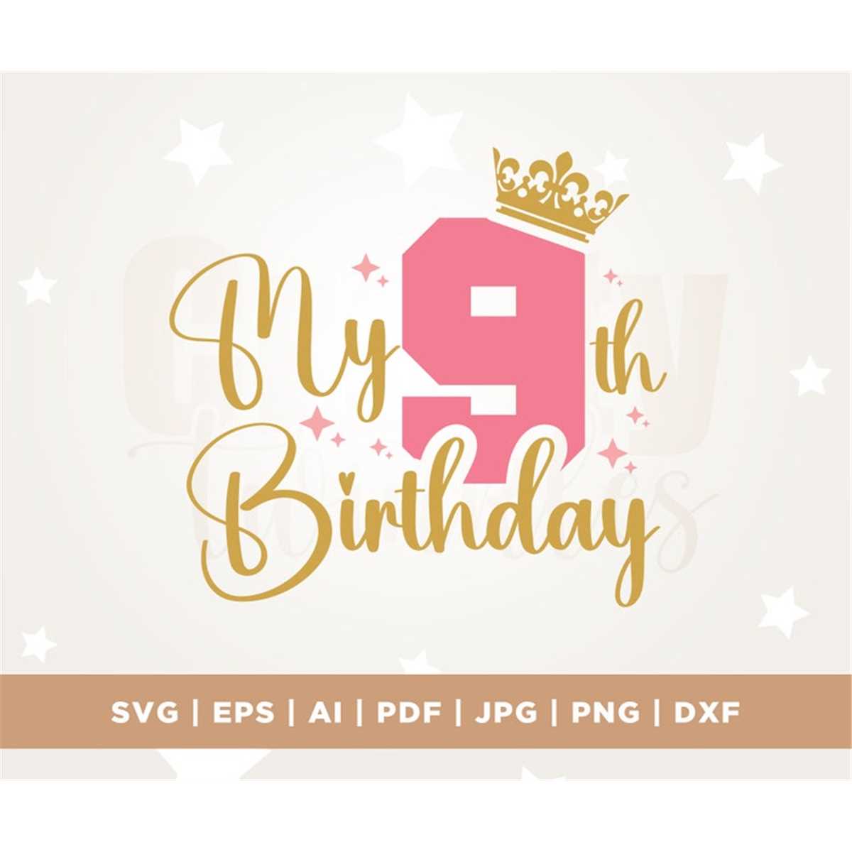 9th Birthday Svg, My Ninth Birthday Svg, Ninth Birthday SVG, | Inspire ...