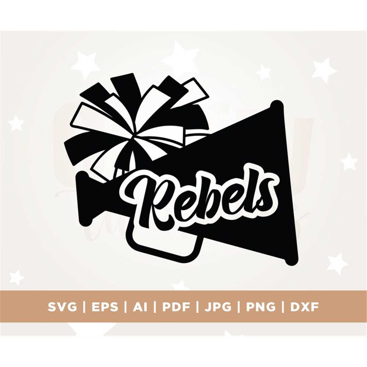 Rebels svg, Megaphone svg, Pom pom svg, Cheer svg, sports sv - Inspire ...