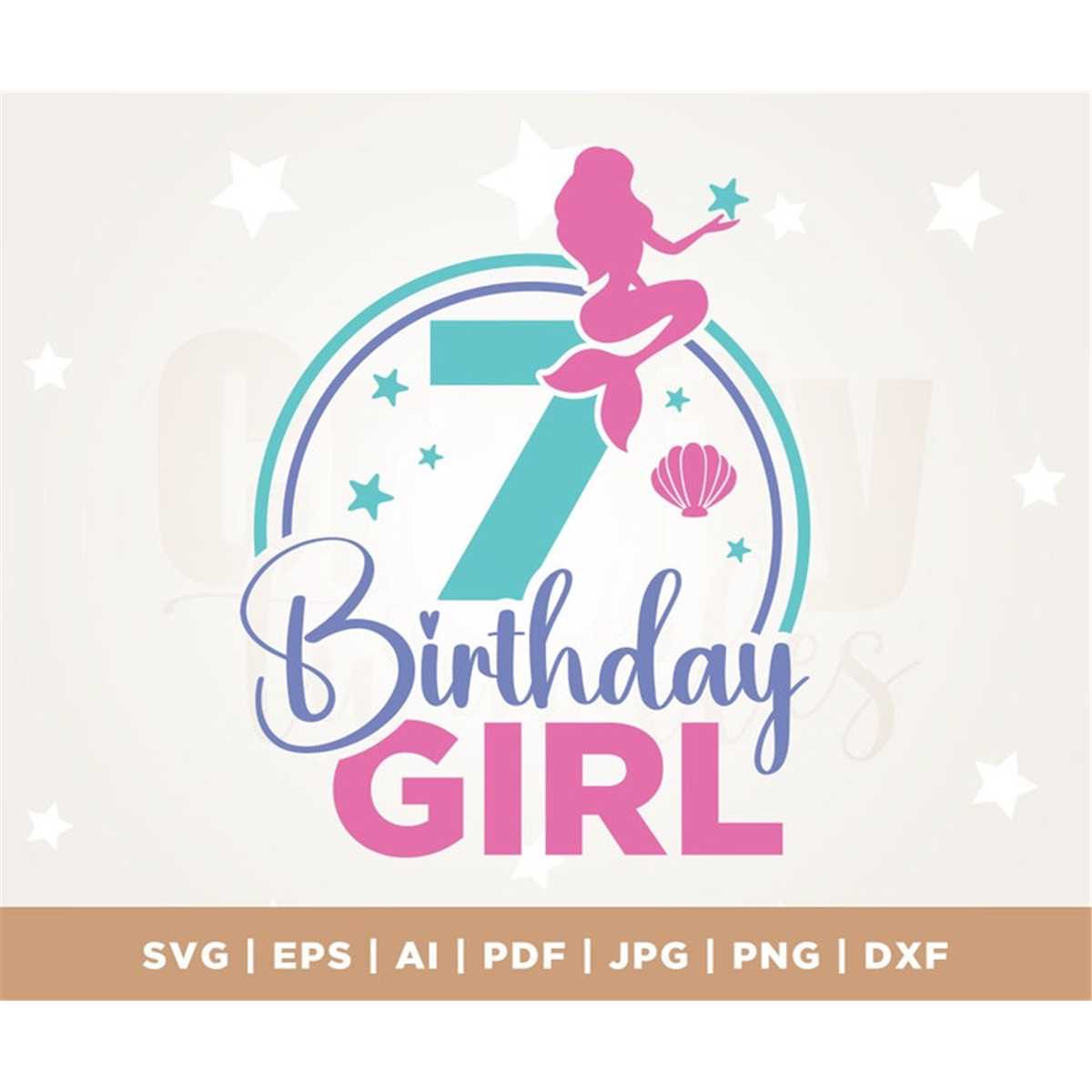 Mermaid 7th Birthday Svg, Mermaid Birthday Svg, sublimation, - Inspire ...