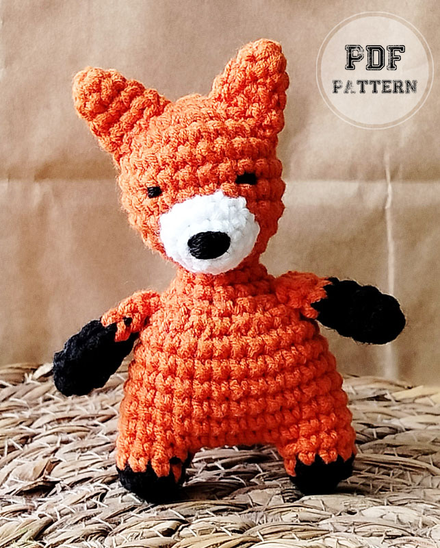 FOX PATTERNS Easy Crochet Fox Keychain Amigurumi PDF Pattern | Inspire Uplift