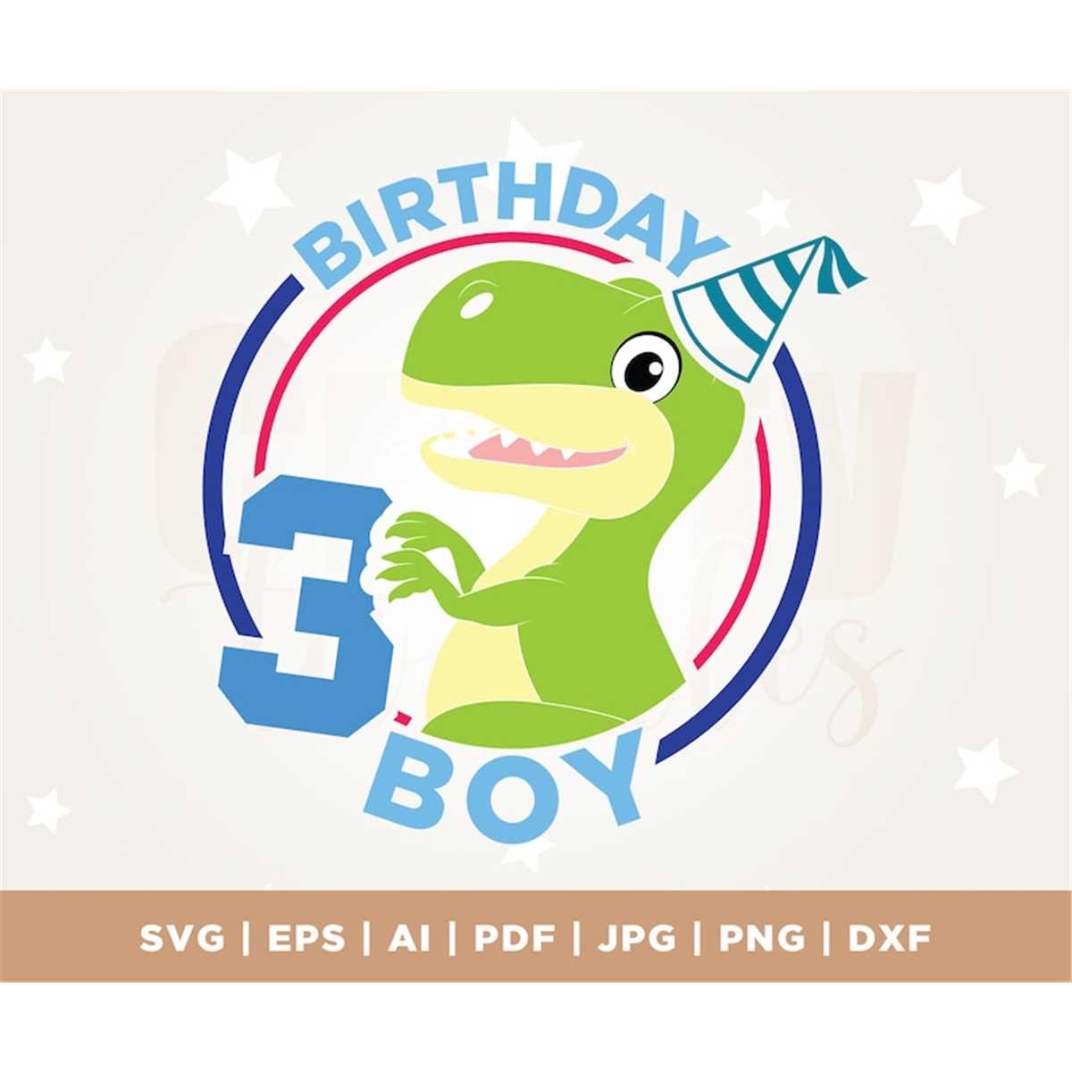 Dinosaur 3rd Birthday svg png, Birthday Dinosaur svg, dinosa - Inspire Uplift