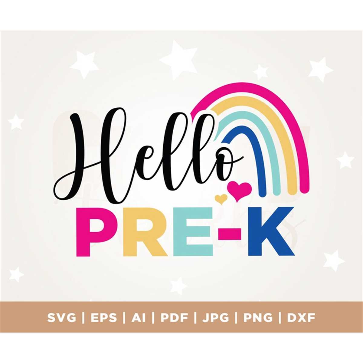 Hello Pre-K SVG Cut File, PNG for Sublimation, Cut File, Cri - Inspire ...