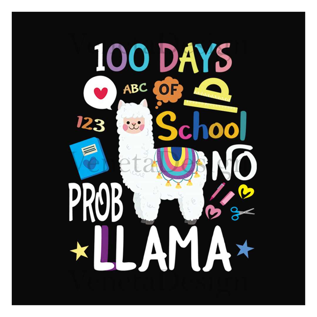 100th days of school no prob llama SVG Files For Silhouette, - Inspire ...