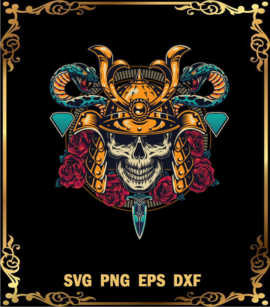 Skull Samurai Svg | Inspire Uplift