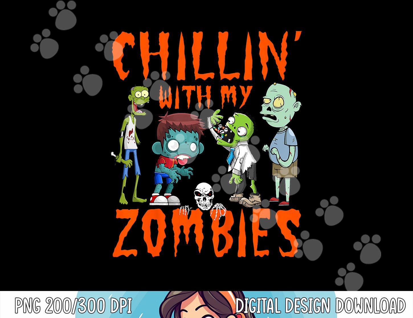Kids Chillin With My Zombies Halloween Funny Zombie Boys png | Inspire ...