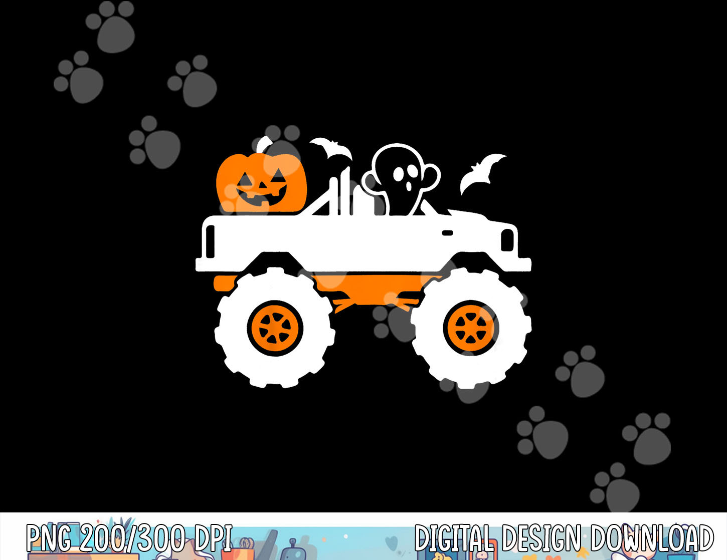 Kids Ghost Pumpkin Riding Monster Truck Lazy Halloween Costu - Inspire ...
