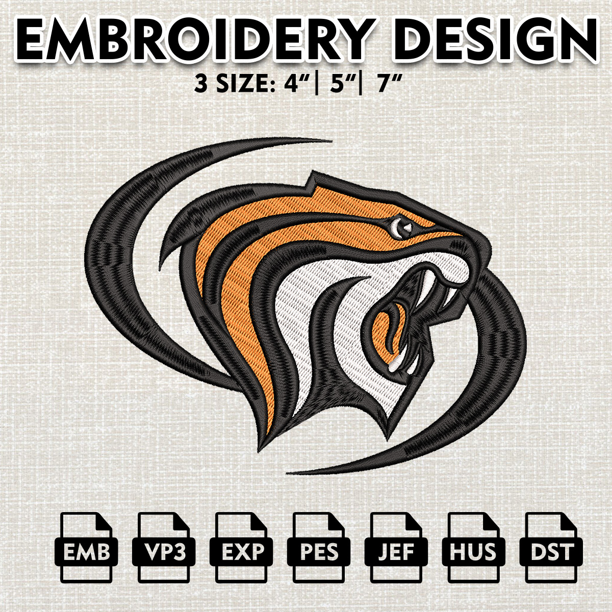 NCAA Logo Embroidery Designs, Pacific Tigers Embroidery File | Inspire ...