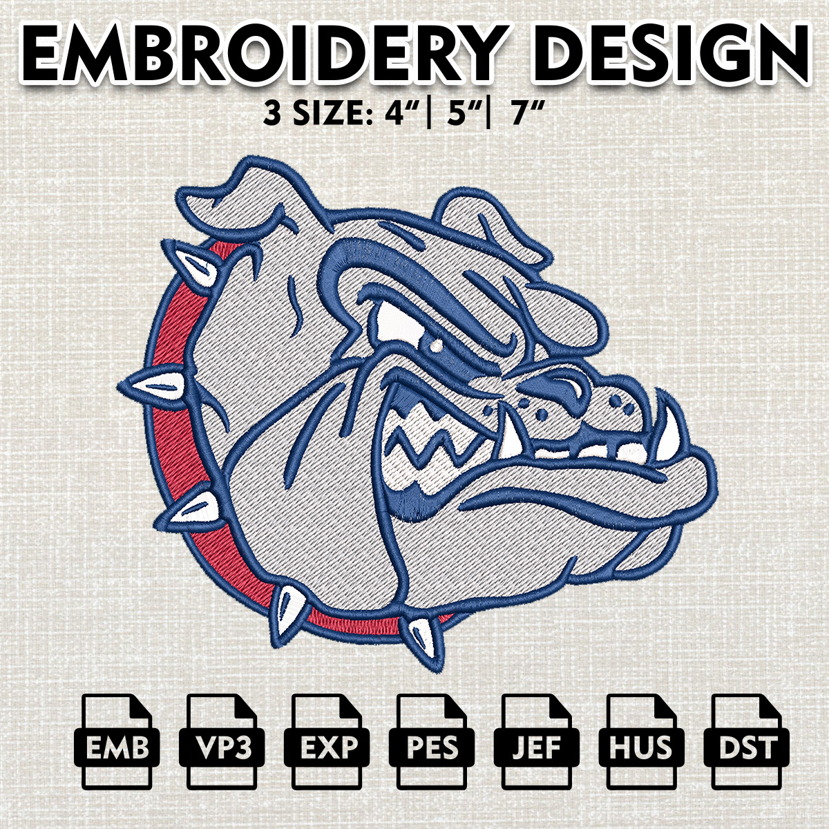 NCAA Logo Embroidery Designs, Gonzaga Bulldogs Embroidery Fi | Inspire ...