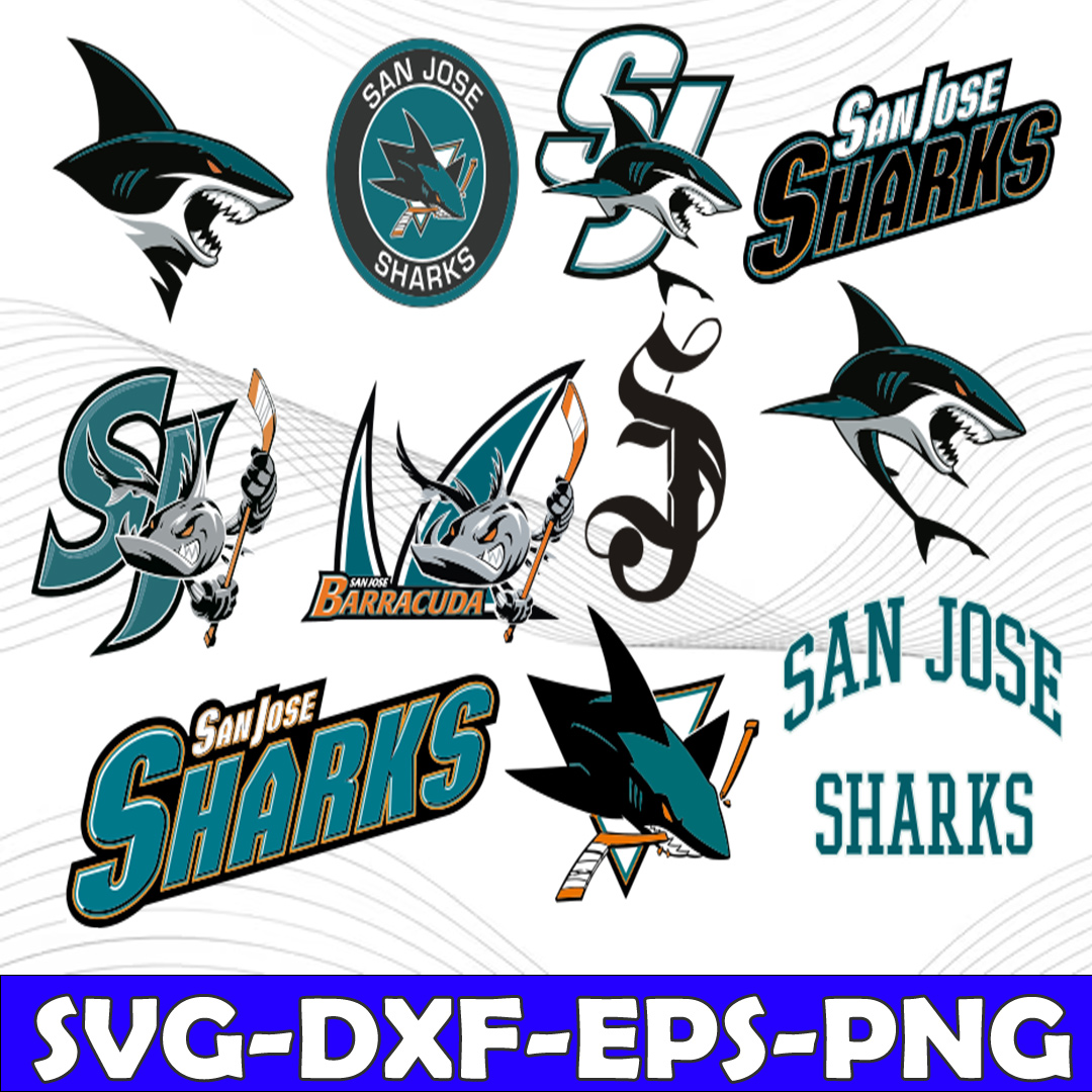 Bundle 11 Files San Jose Sharks Hockey Team Svg, dxf, png, e | Inspire ...